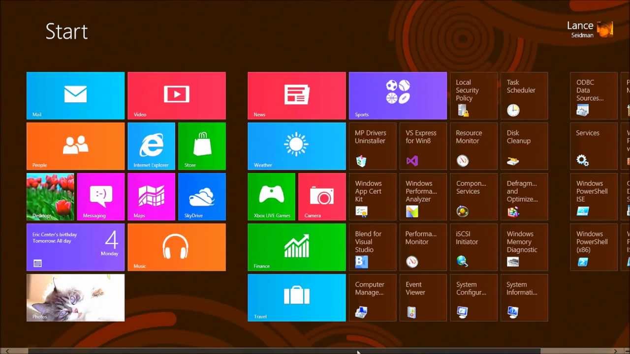 How to get Administrative Icons on Windows 8 Metro Desktop - YouTube