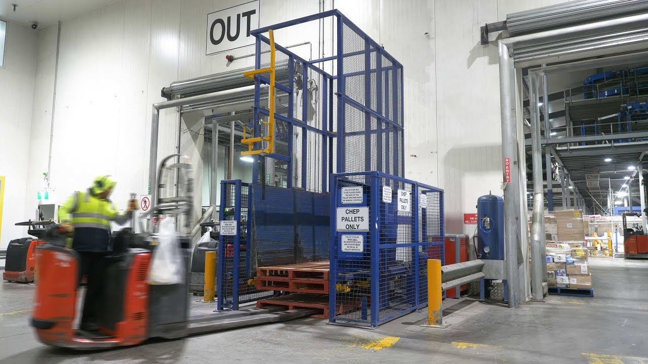 Pallet Dispenser - Heavy Duty Twin Pallet - YouTube