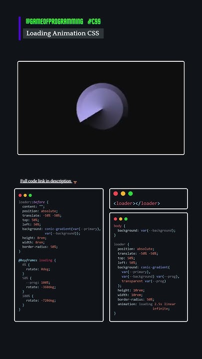 Loading Animation using CSS 👾👨‍💻 #webdevelopment #frontend #css #htmlcss #music #shorts # ...