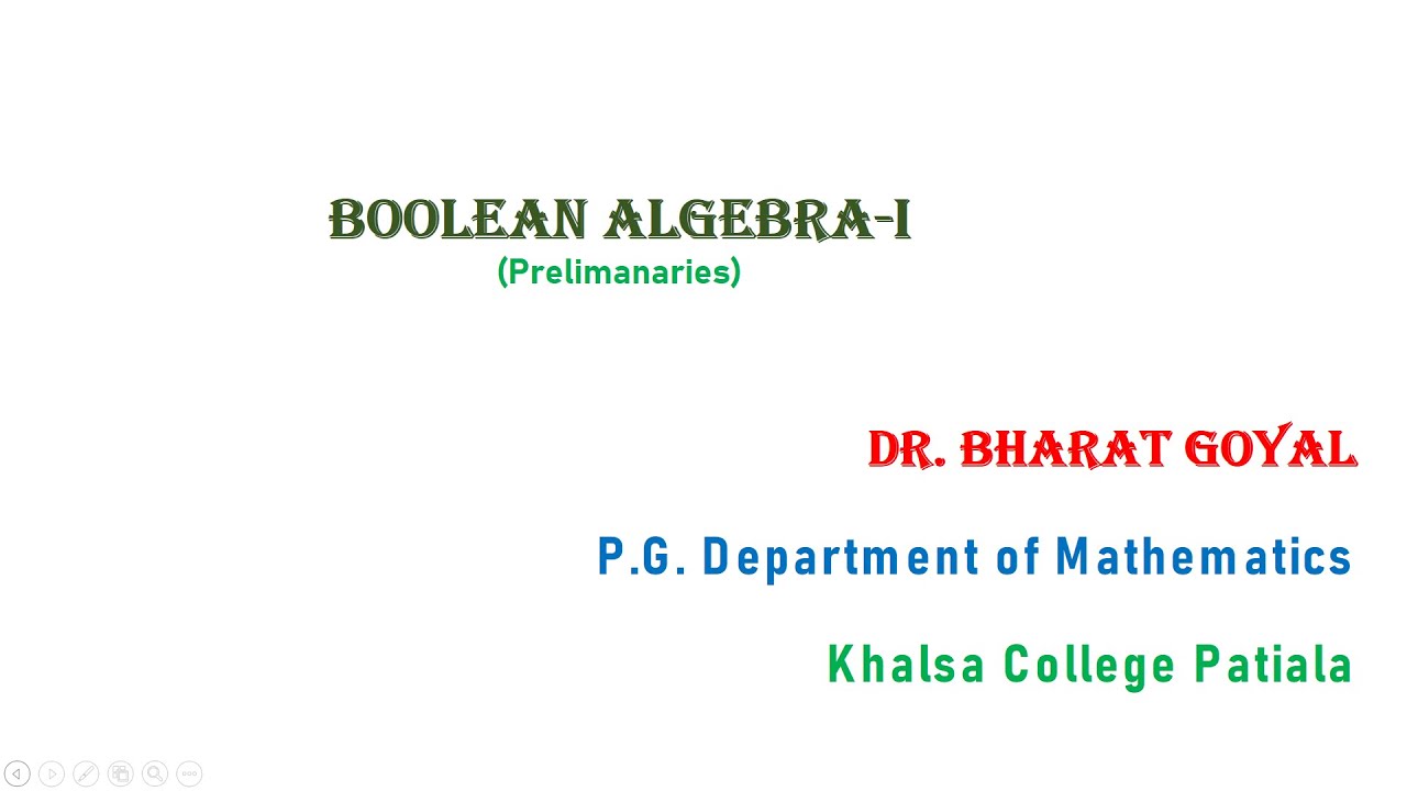 Boolean Algebra-I, Discrete Mathematics, Under Graduate Level - YouTube