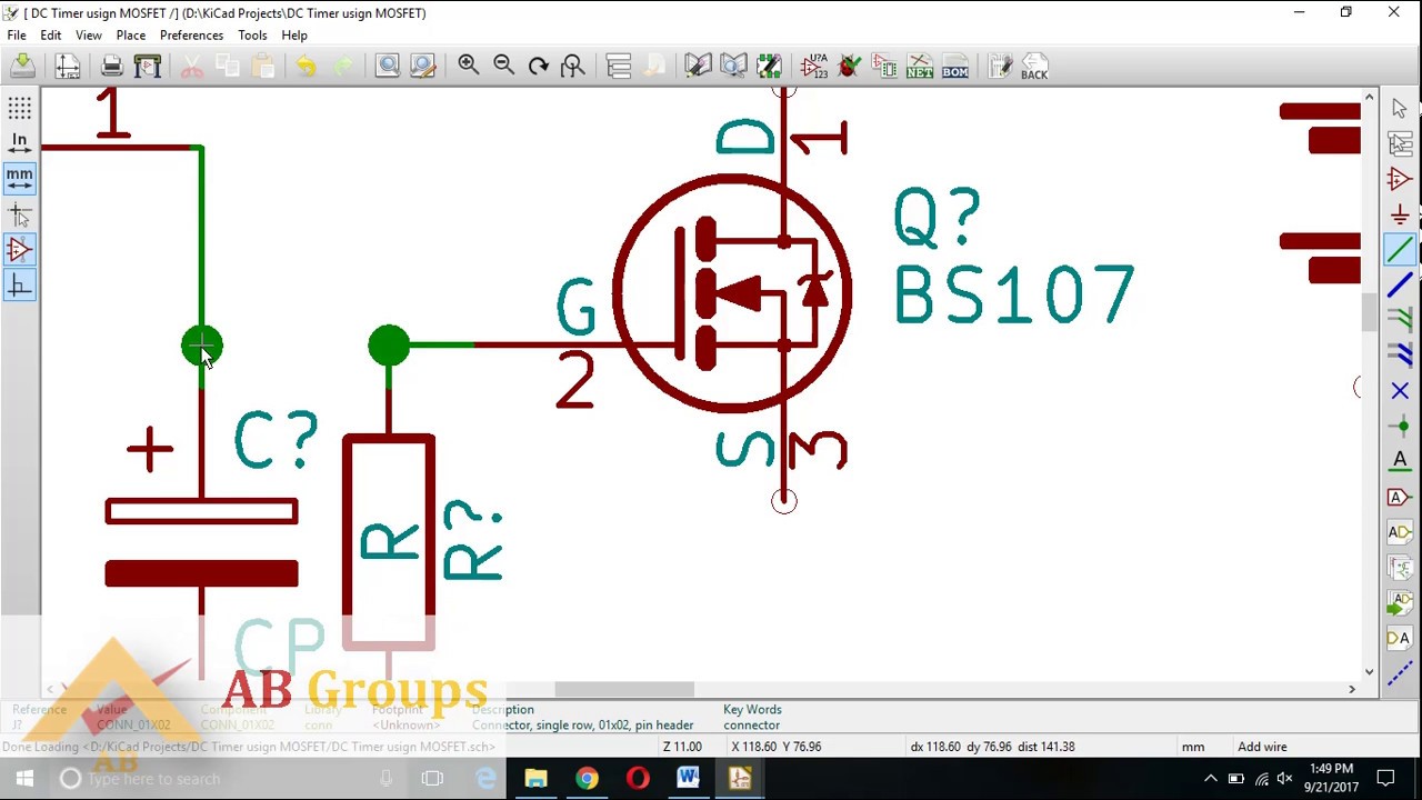 DC Timer using MOSFET || KiCad design for DC Timer using MOSFET - YouTube