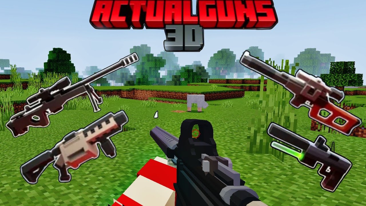 Real Gun Mod For MCPE 1.21+ | Minecraft Bedrock Gun Addons No Clickbait ...