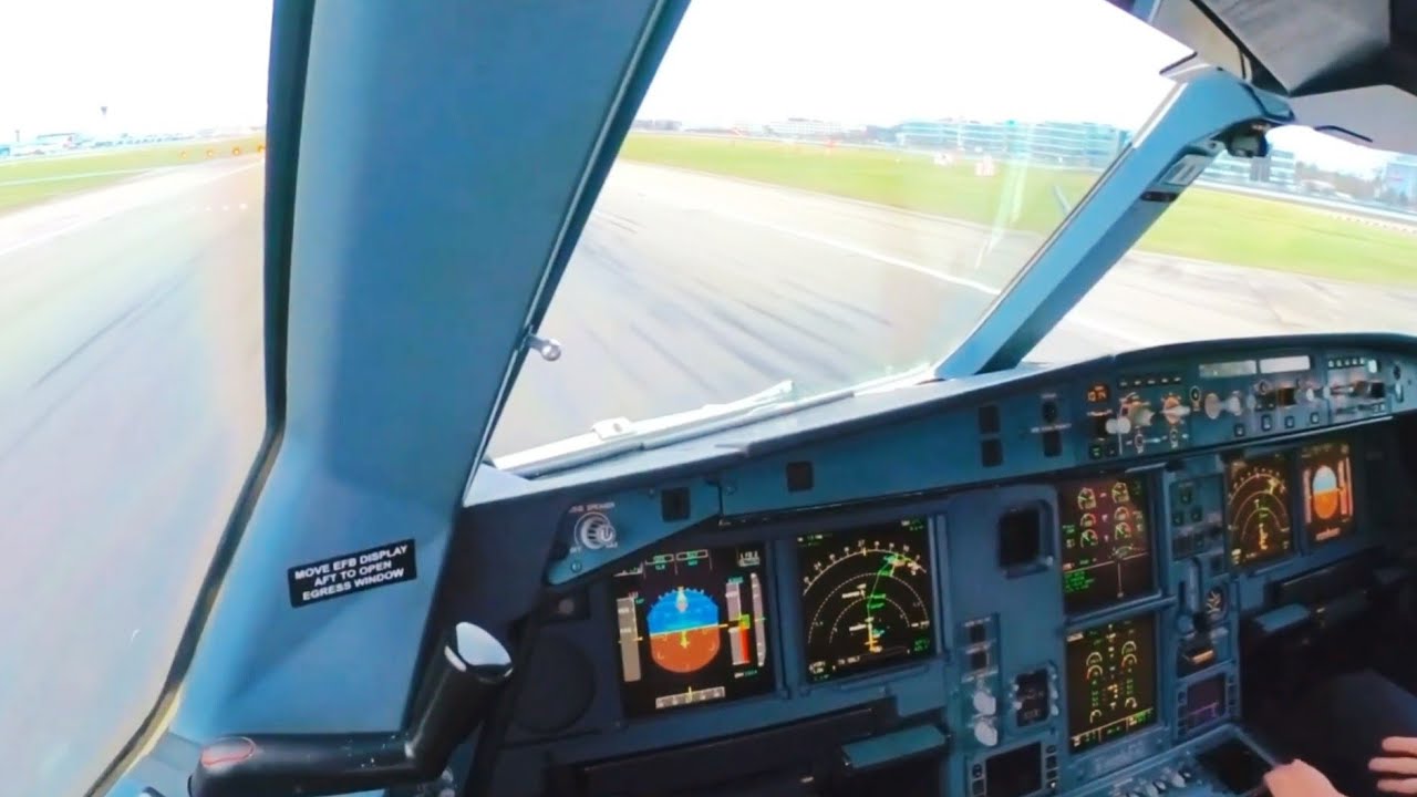 A330 TAKEOFF |cockpit view| from London Heathrow Airport - YouTube
