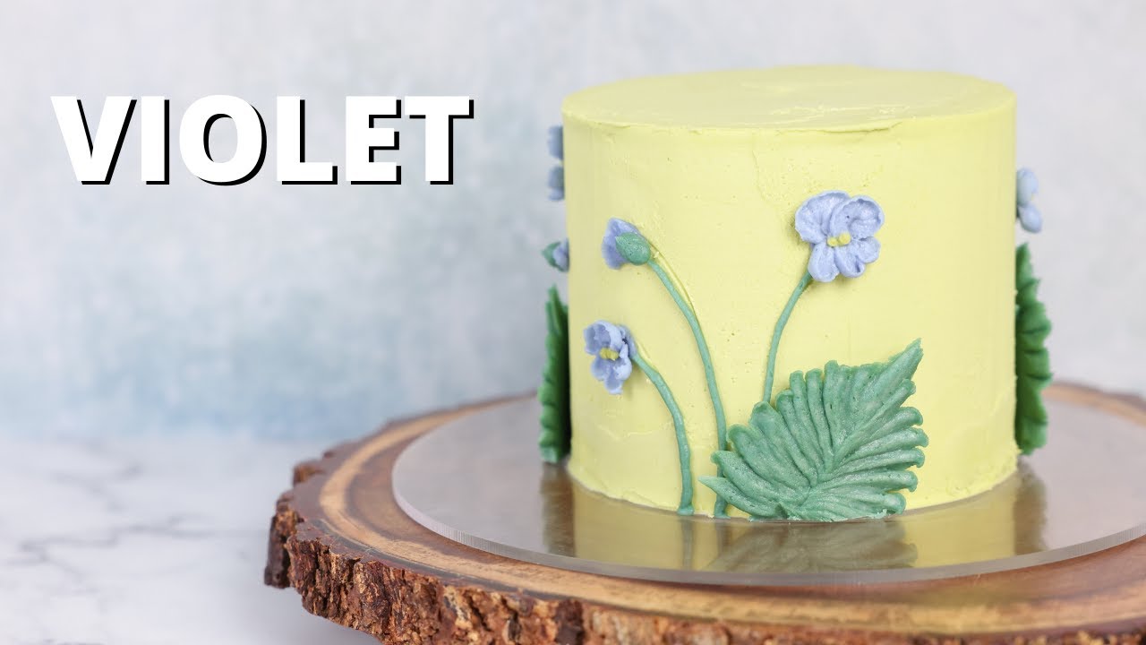 How to make a 3D Buttercream Violet Flower cake [ Cake Decorating For ...