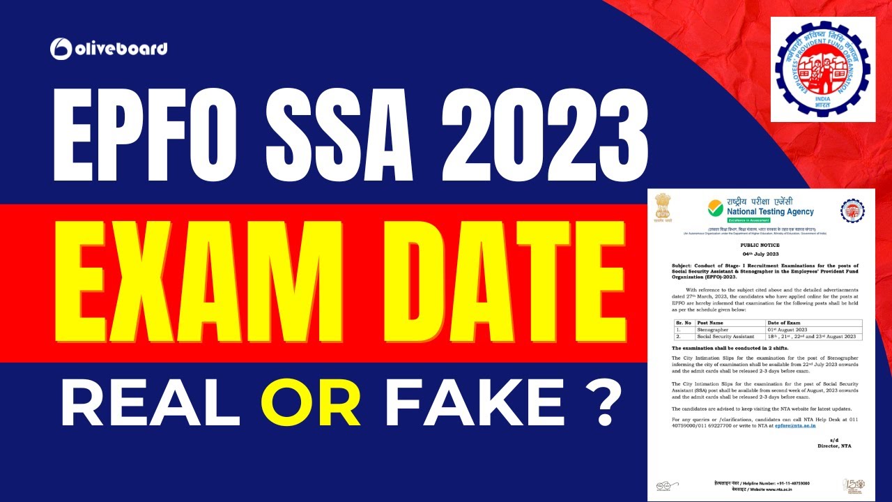 EPFO SSA Exam Date 2023 EPFO Steno Exam Date 2023 Complete Details epfo-ssa-exam-date-2023-epfo-steno-exam-date-2023-complete-details