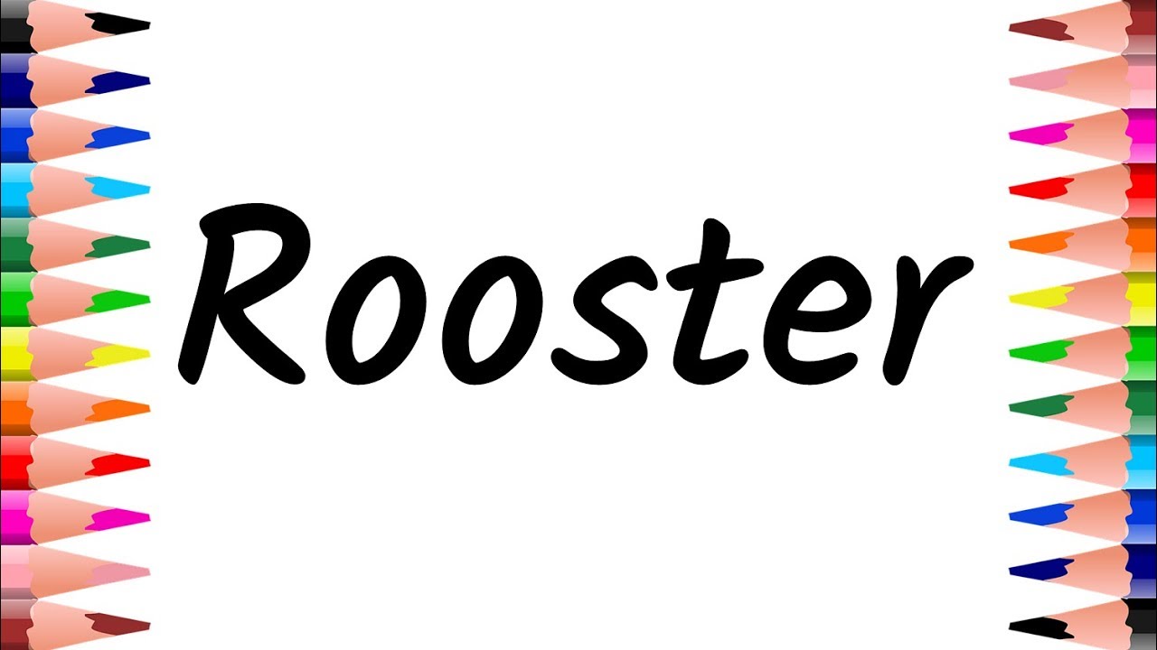 How To Draw A Rooster By Using Word | Cartoon Rooster Drawing And Color ...