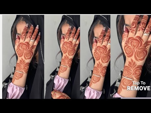 Beautiful Bold rose Mehndi design back side | Rose flower Mehndi design ...