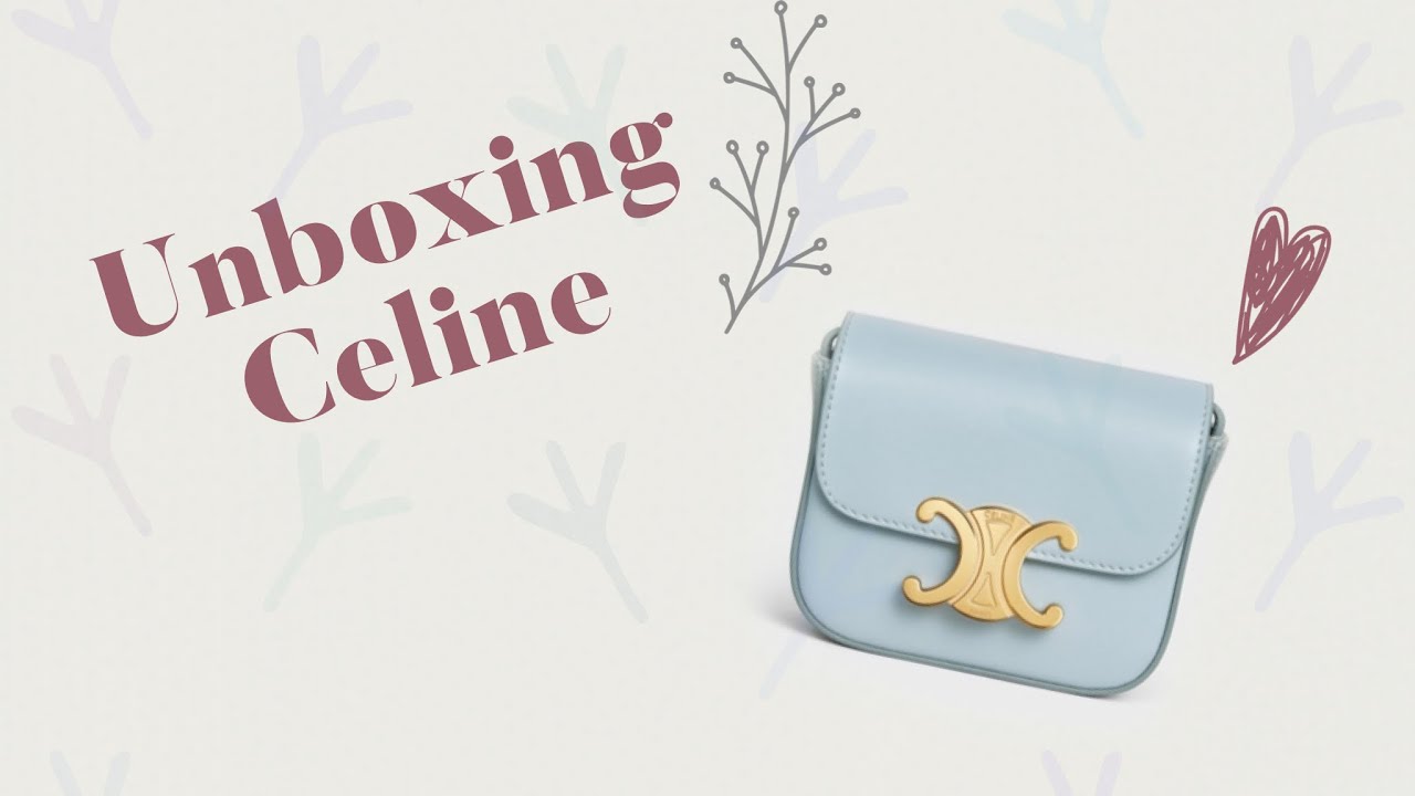 Unboxing Celine mini triomphe ice blue #celine #triomphe #lisa - YouTube