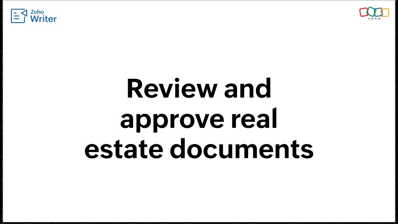 How to review and approve real estate documents using Zoho Writer - YouTube