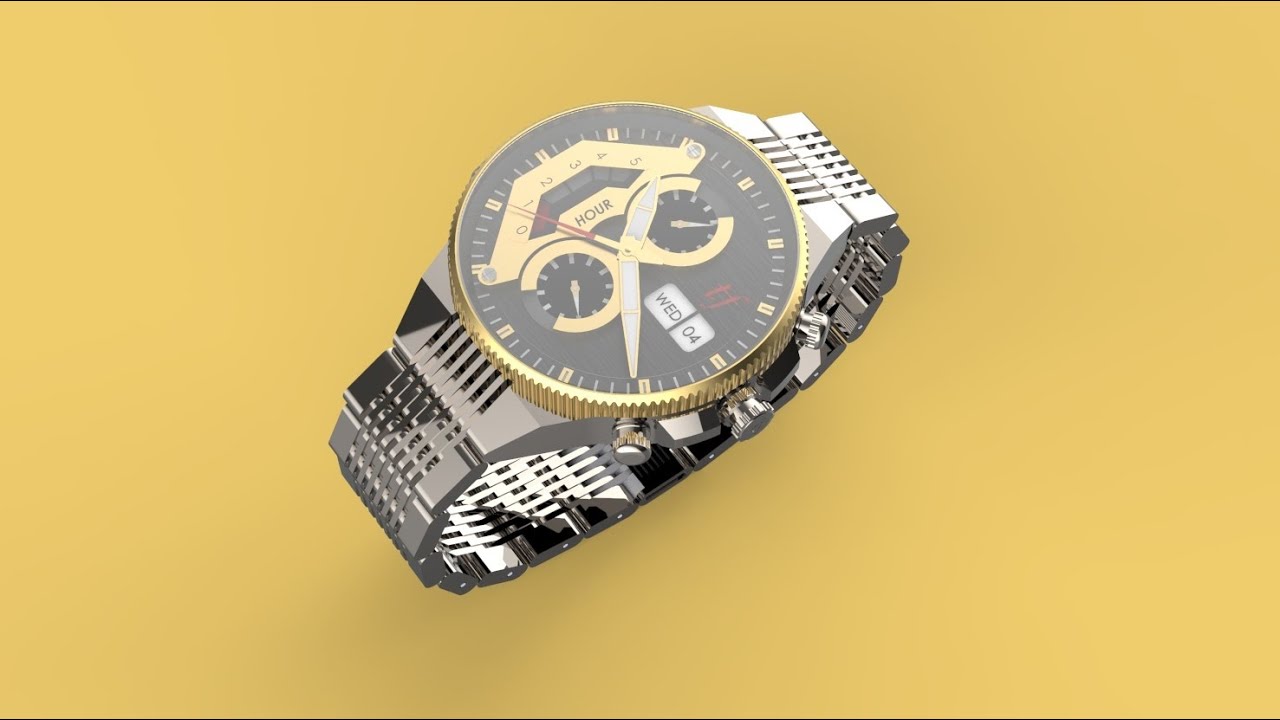 Wrist Watch Assembly & Rendering- Solidworks Design & Keyshot - YouTube