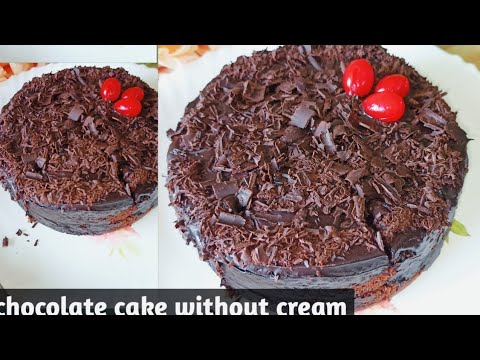eggless chocolate cake easy recipe..cake without cream #choclatecake # ...