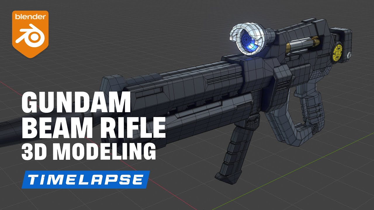 Gundam Beam Rifle 3D Modeling Timelapse | Blender 3.6+ - YouTube