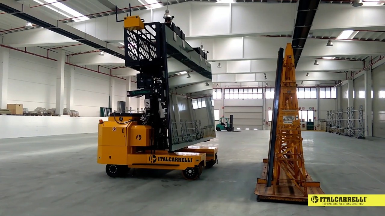 Side-loader automatic functions for flat glass handling - YouTube