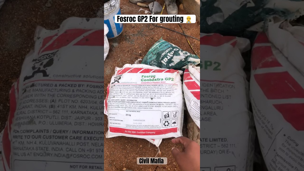 Fosroc GP 2 material used for grouting in columns - YouTube
