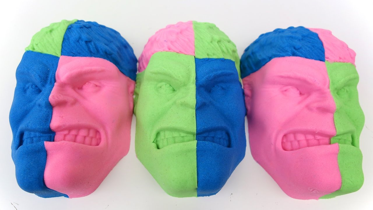 Kinetic Sand Hulk Smash VS Incredible Hulk Kinetic Sand Glitter Slime ...