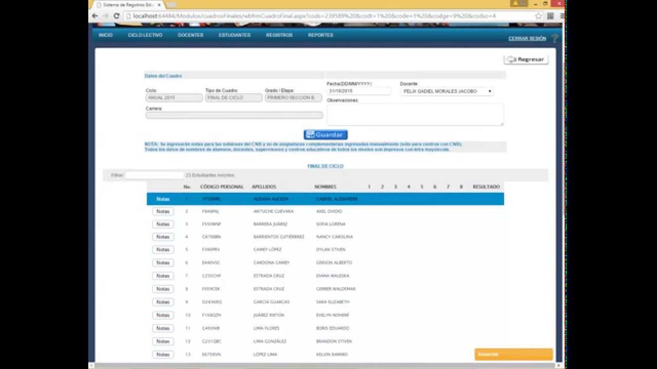 Ingreso De Notas - YouTube