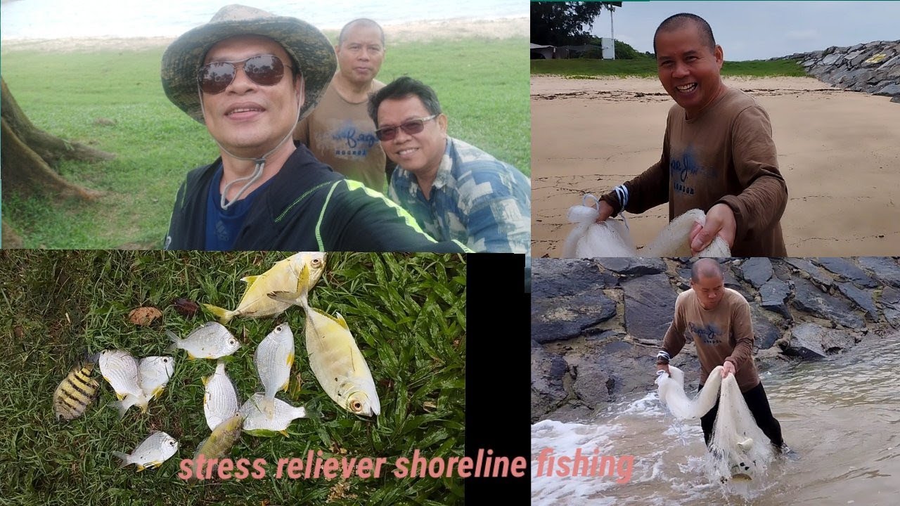 shoreline cast net fishing @east Coast sg. - YouTube