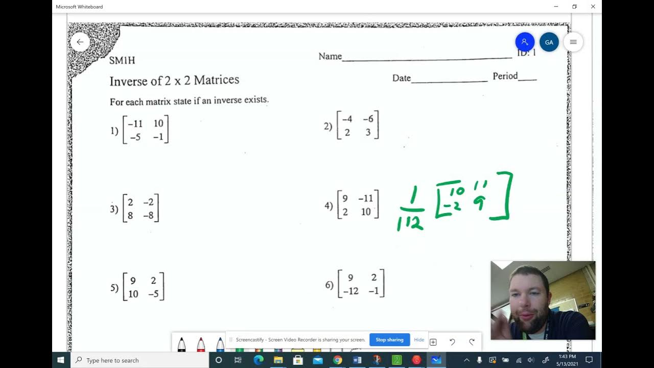 Inverse of matrices (using desmos) - YouTube