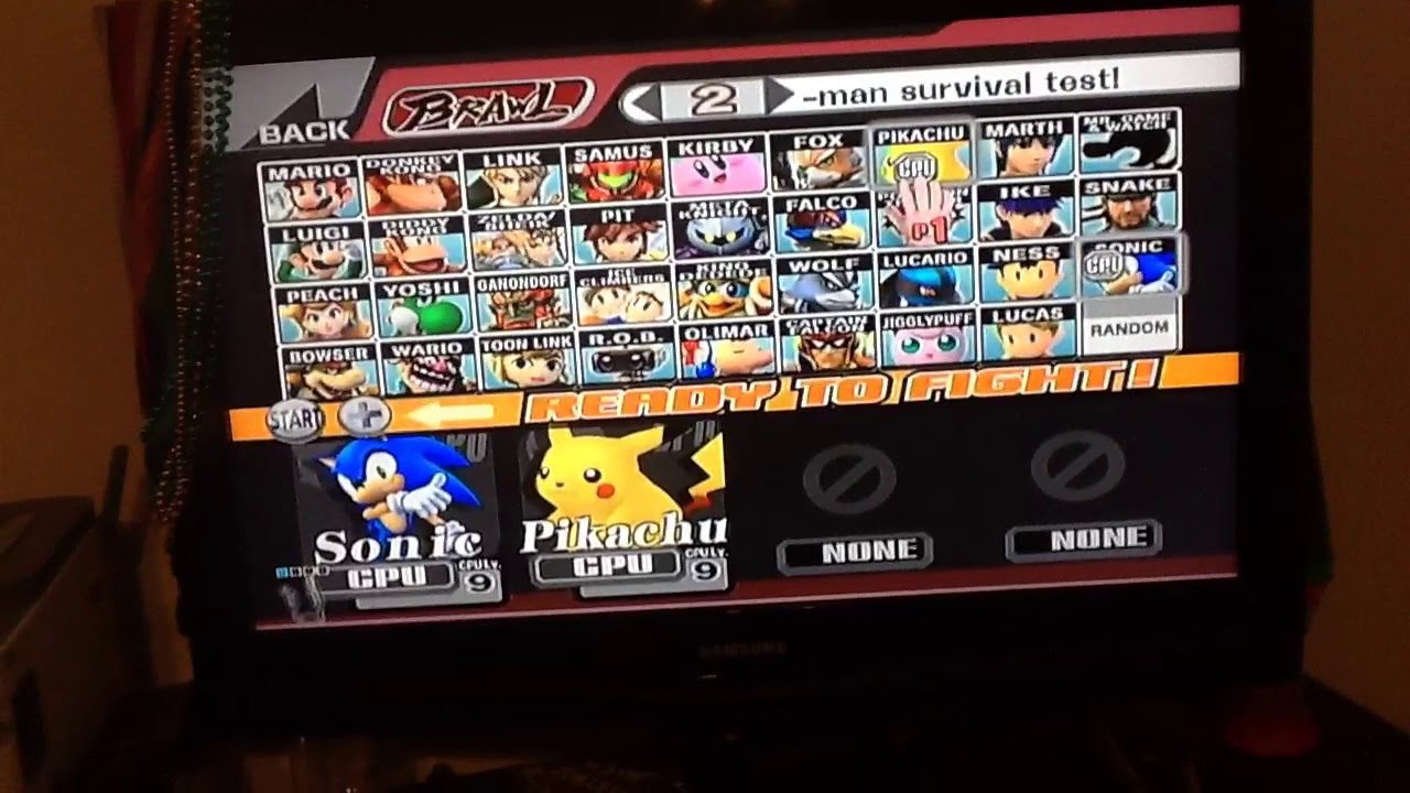 Super smash bros brawl cpu tournament part 2 round 2 - YouTube