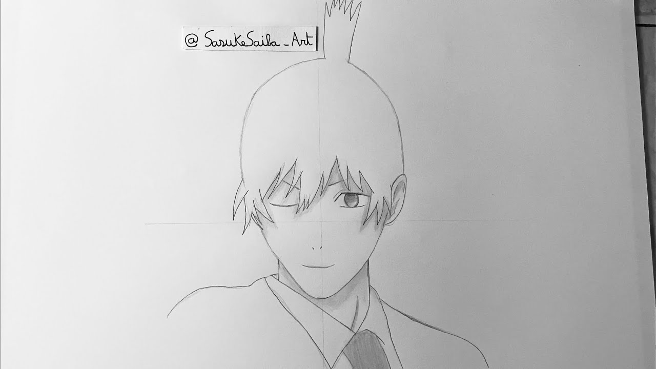 How to draw Aki from Chainsawman for beginners 描き方 | Art Tutorial Anime ...