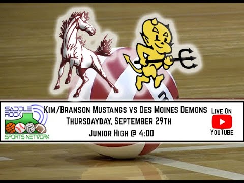 Kim/Branson Mustangs vs Des Moines Demons Junior High Volleyball 9-29 ...