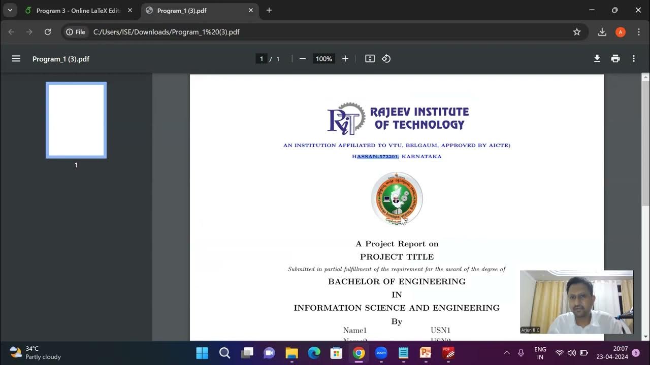 Technical Writing using Latex (BCSL456D) - Program 3 - YouTube