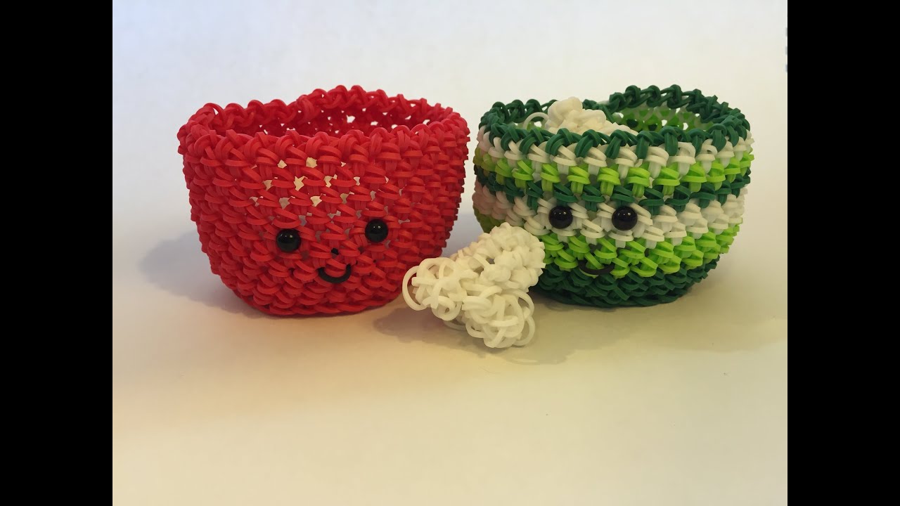 Popcorn Bowl Tutorial Rainbow Loom Kawaii Loomigurumi/Amigurumi Hook ...
