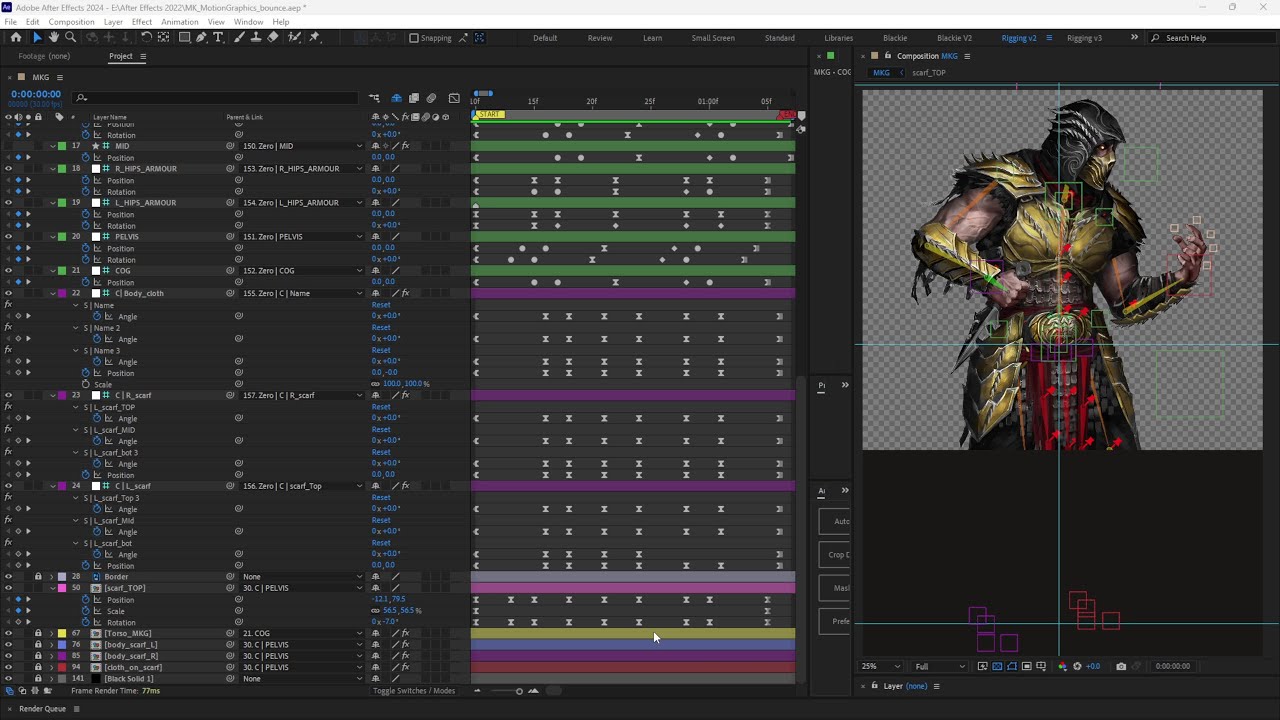 Scorpion 2D Rig Animated in After Effect and Duik Tools - YouTube