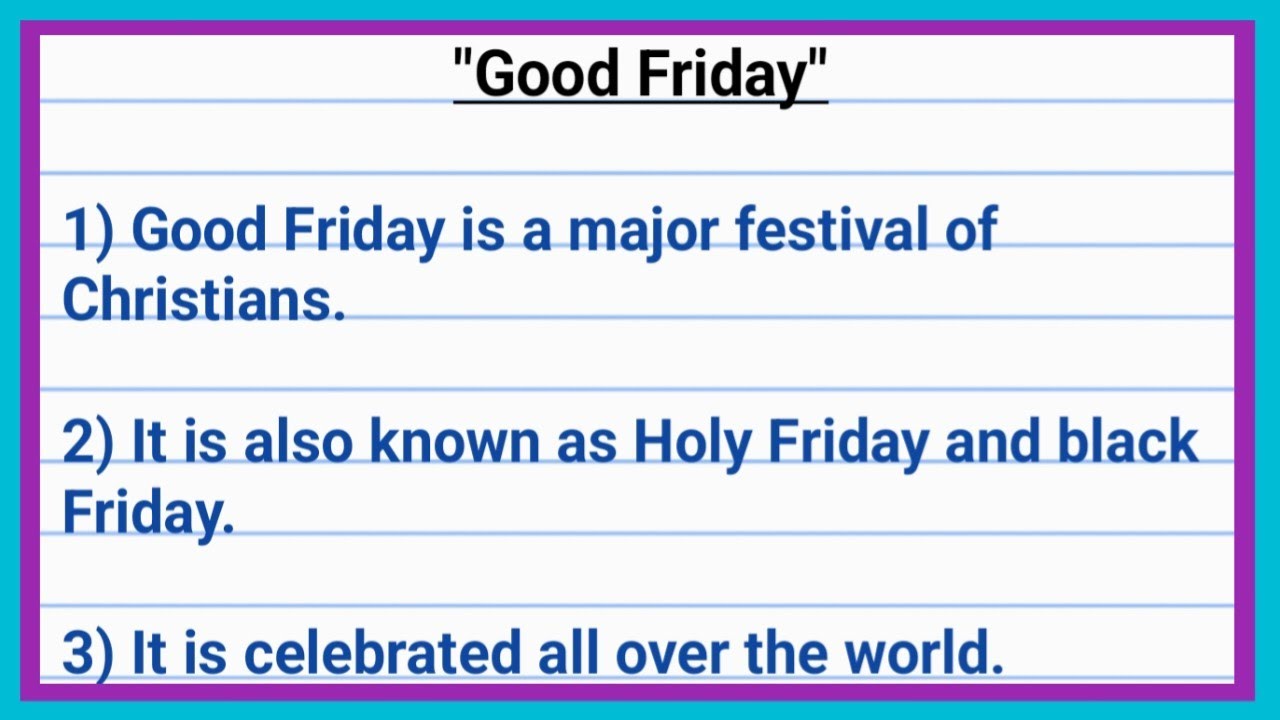 10 lines essay on good friday। 10 lines on good friday - YouTube