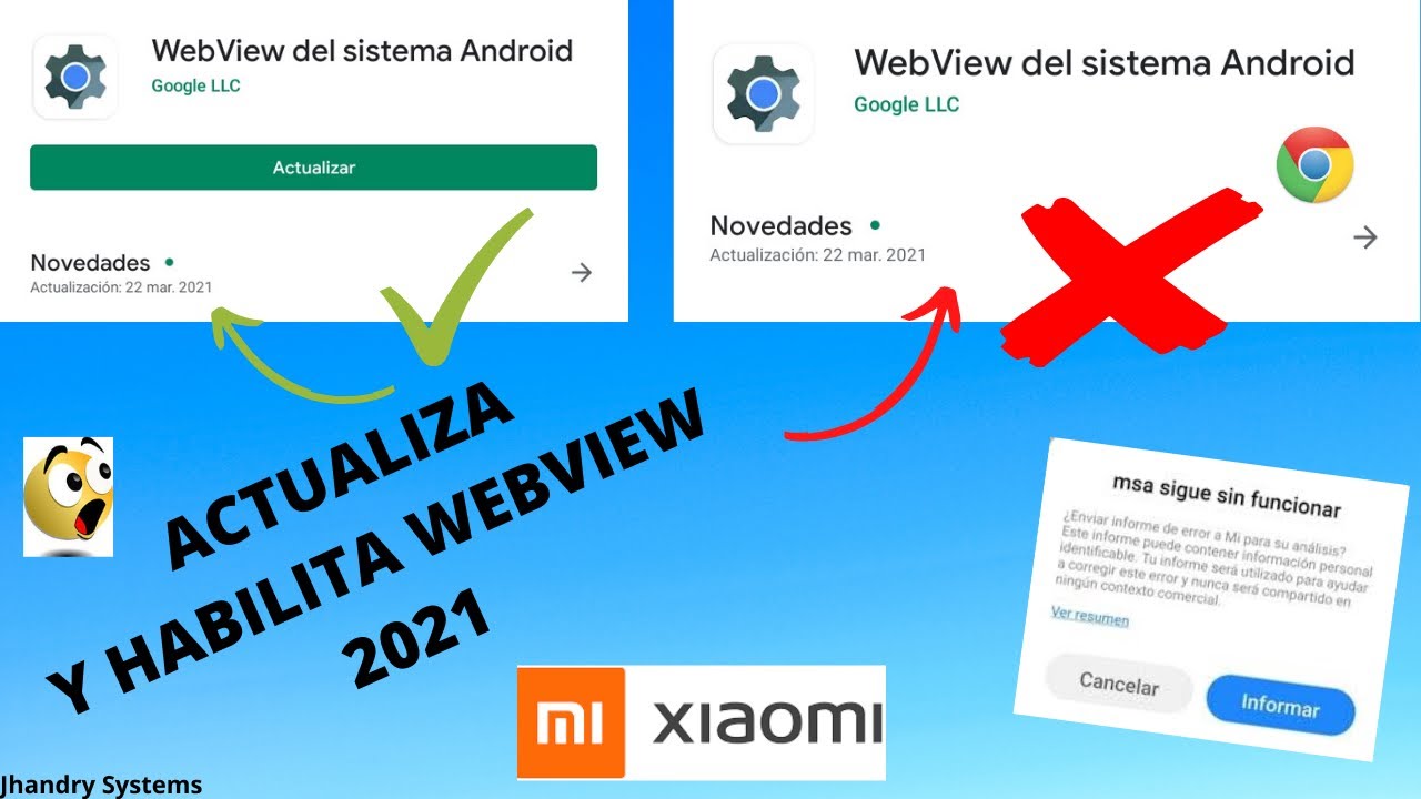SOLUCIÓN 2021 |COMO HABILITAR Y ACTUALIZAR WEBVIEW DE SISTEMA ANDROID DE *XIAOMI* FÁCIL Y RÁPIDO ...