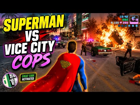 Superman vs Vice City Cops 🚔💥 | GTA Vice City Superman Mod Gameplay