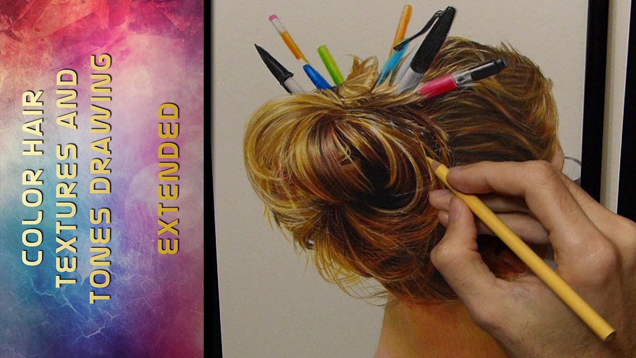 Drawing Hair Texture and Color Skin Tones Tutorial Extended # ...