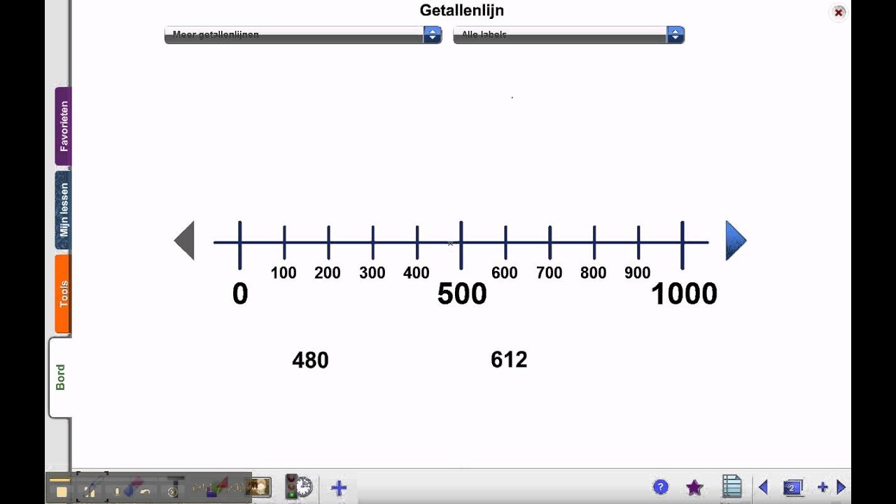 groep 5 rekenen blok 2 les 3 getallen op een getallenlijn zetten) - YouTube