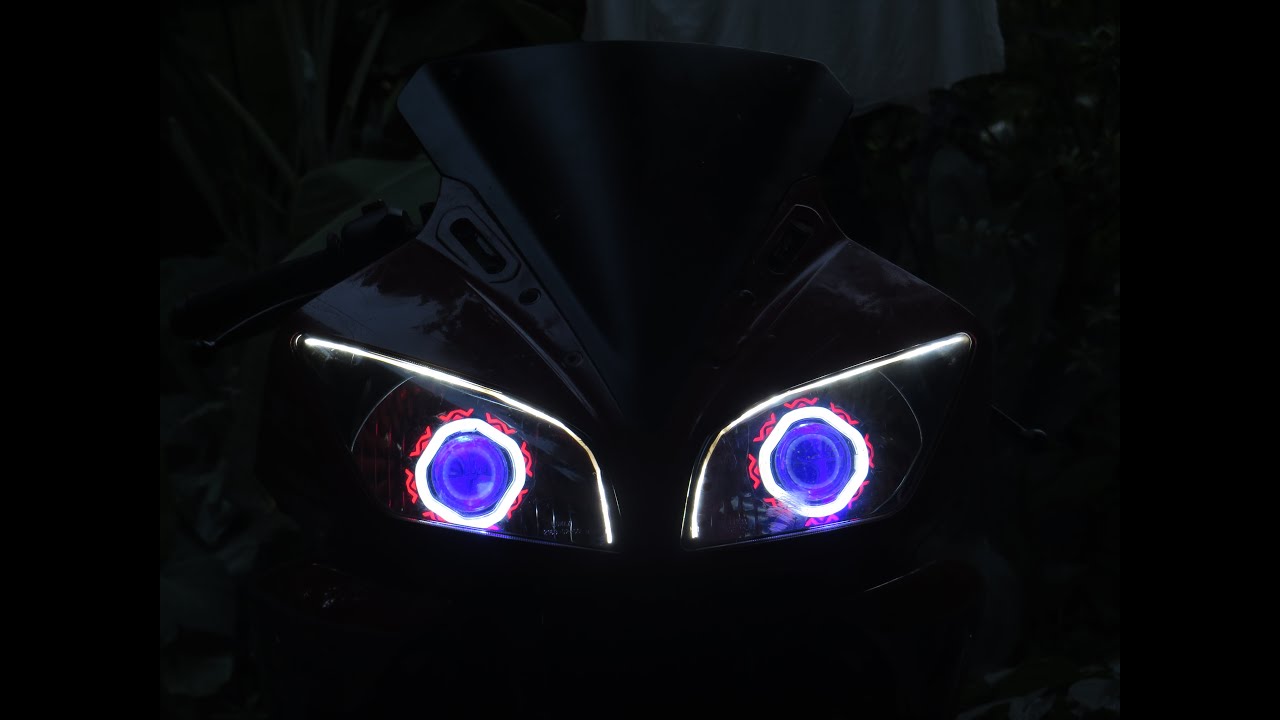 Installing headlight projector and DRL light in R15 - YouTube