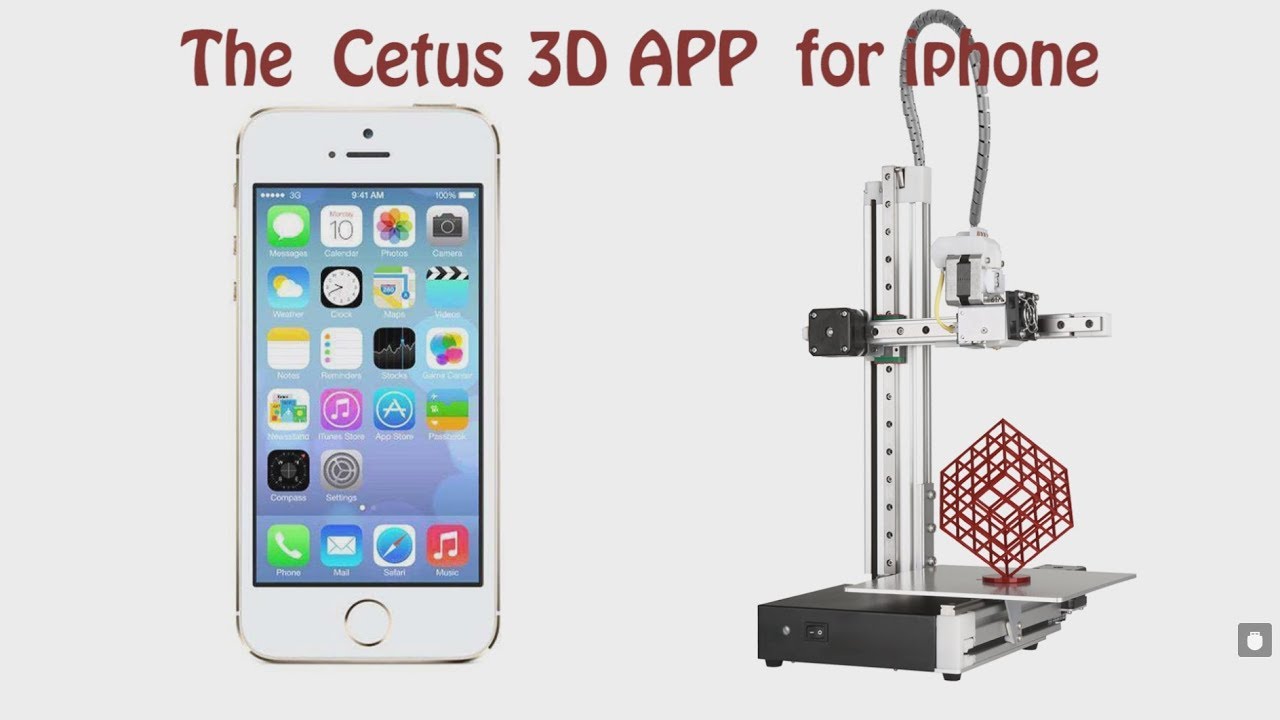 Cetus 3D Printer iPhone App Demo - YouTube