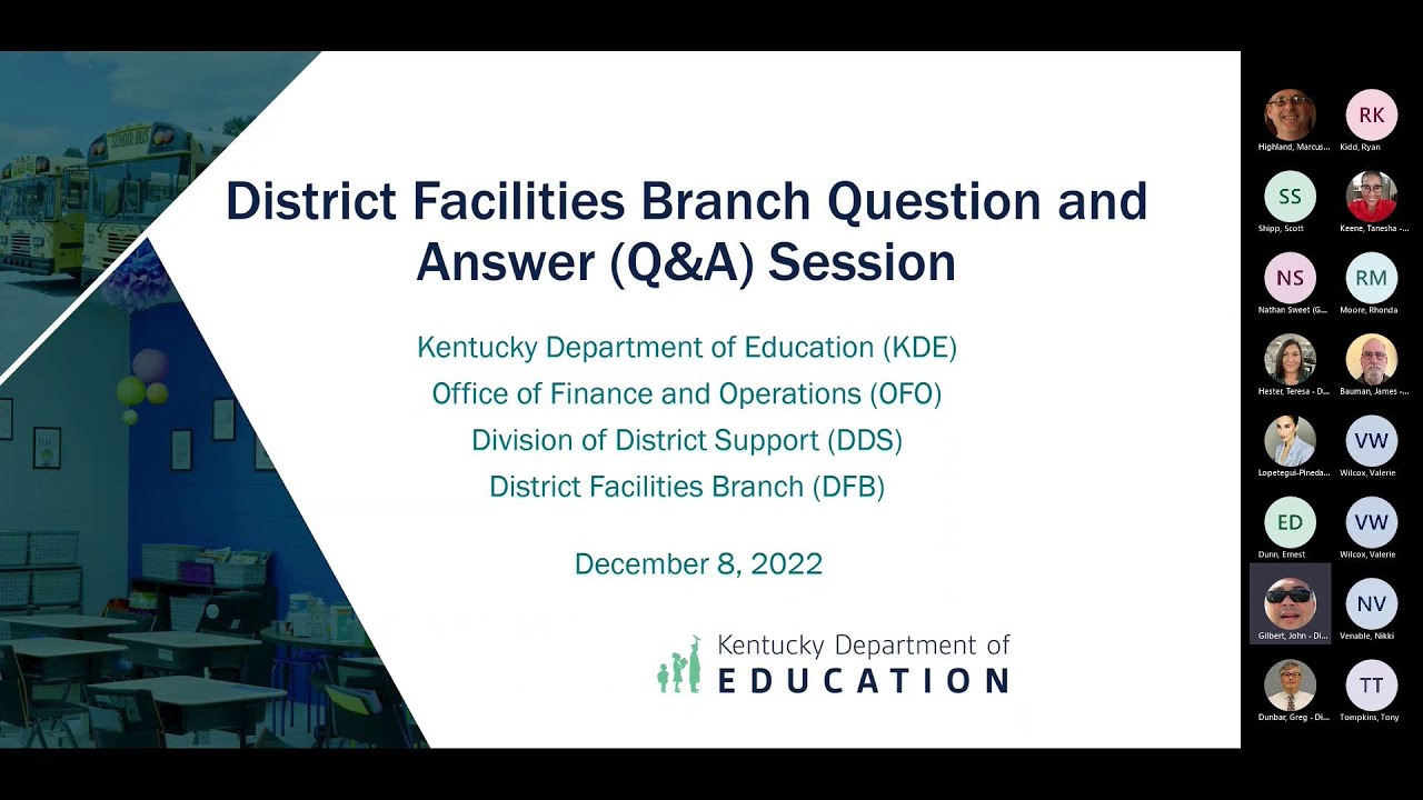 District Facilities Branch, Question and Answer Session - December 8 ...