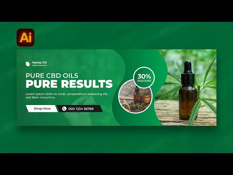 Web Banner Design in Adobe Illustrator | Natural Oil Product Banner