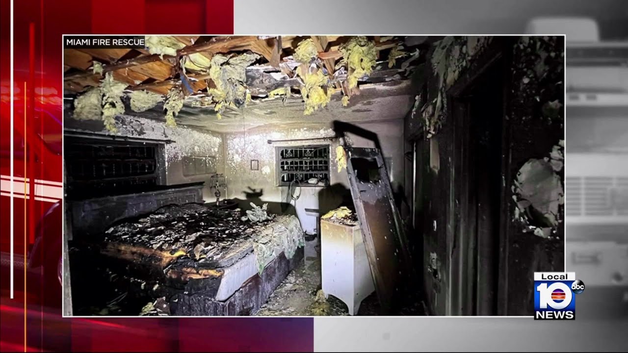 Man burned after flames erupt inside Miami house - YouTube