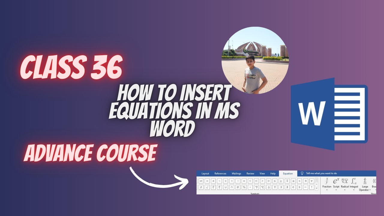 How to insert equations in Microsoft s word - YouTube