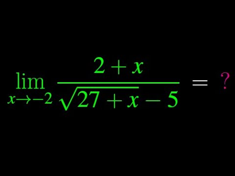 Limit of the function (2+x)/((sqrt(27+x)-5) at x=-2 - YouTube