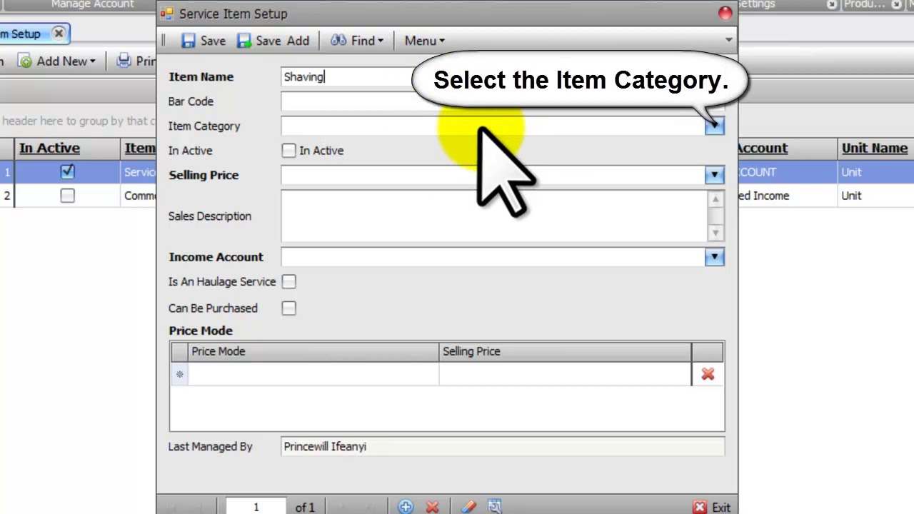 How to setup Other Item: Service - YouTube