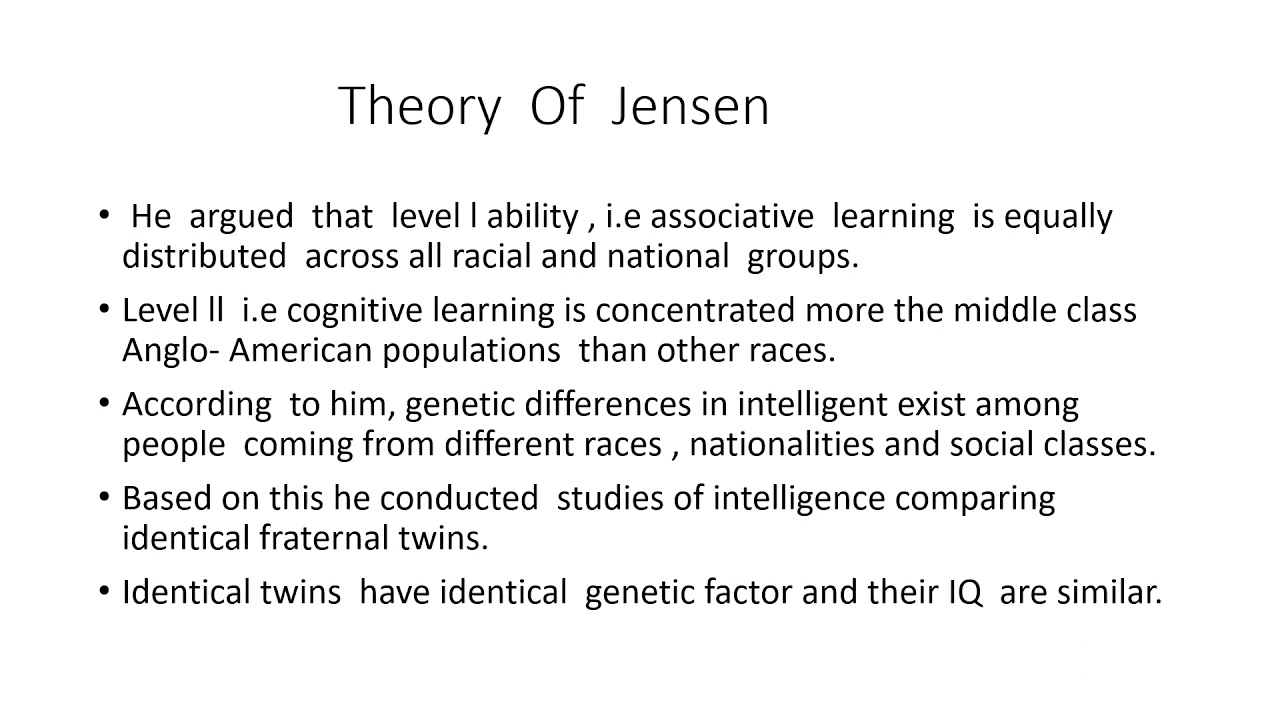 Classical Theories Of Intelligence : Theory of Jensen - YouTube