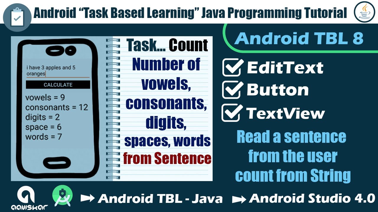 Android TBL Java Task 8 Count Number Of Vowels Consonants Digits Android TBL Java Task 8 Count Number Of Vowels Consonants Digits