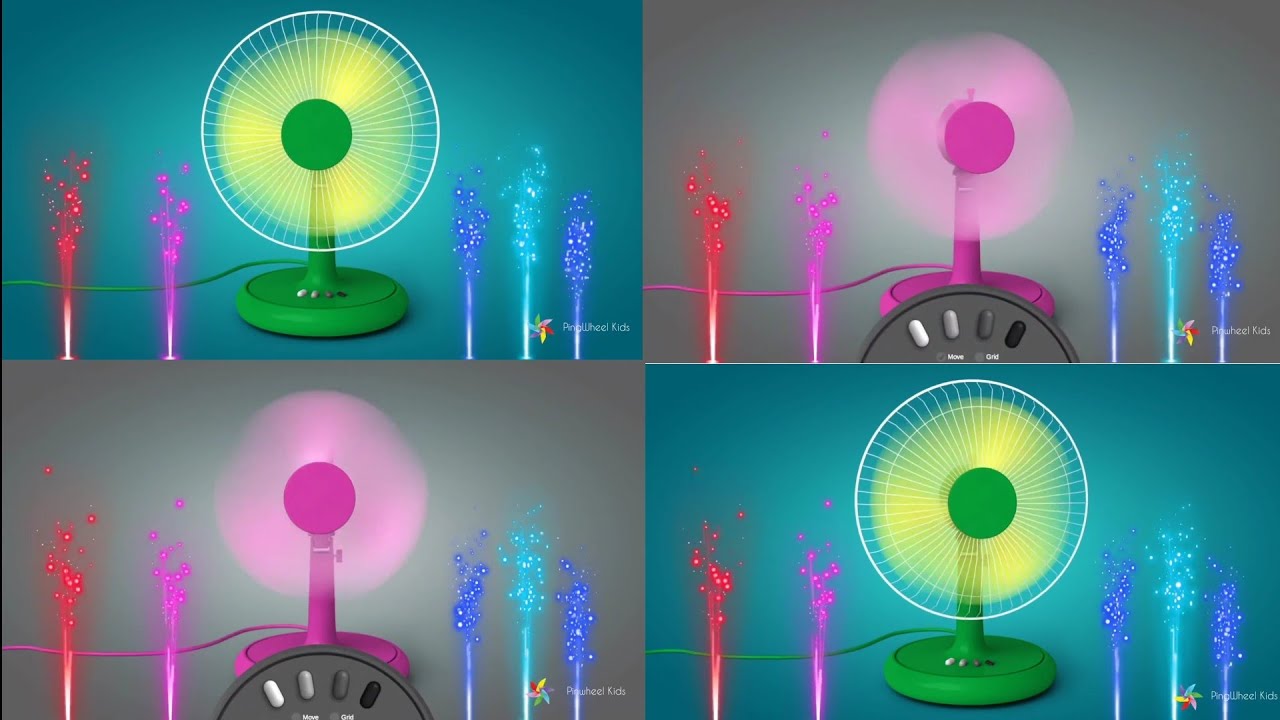 Pink and Yellow table fans for kids with colorful butterflies ...