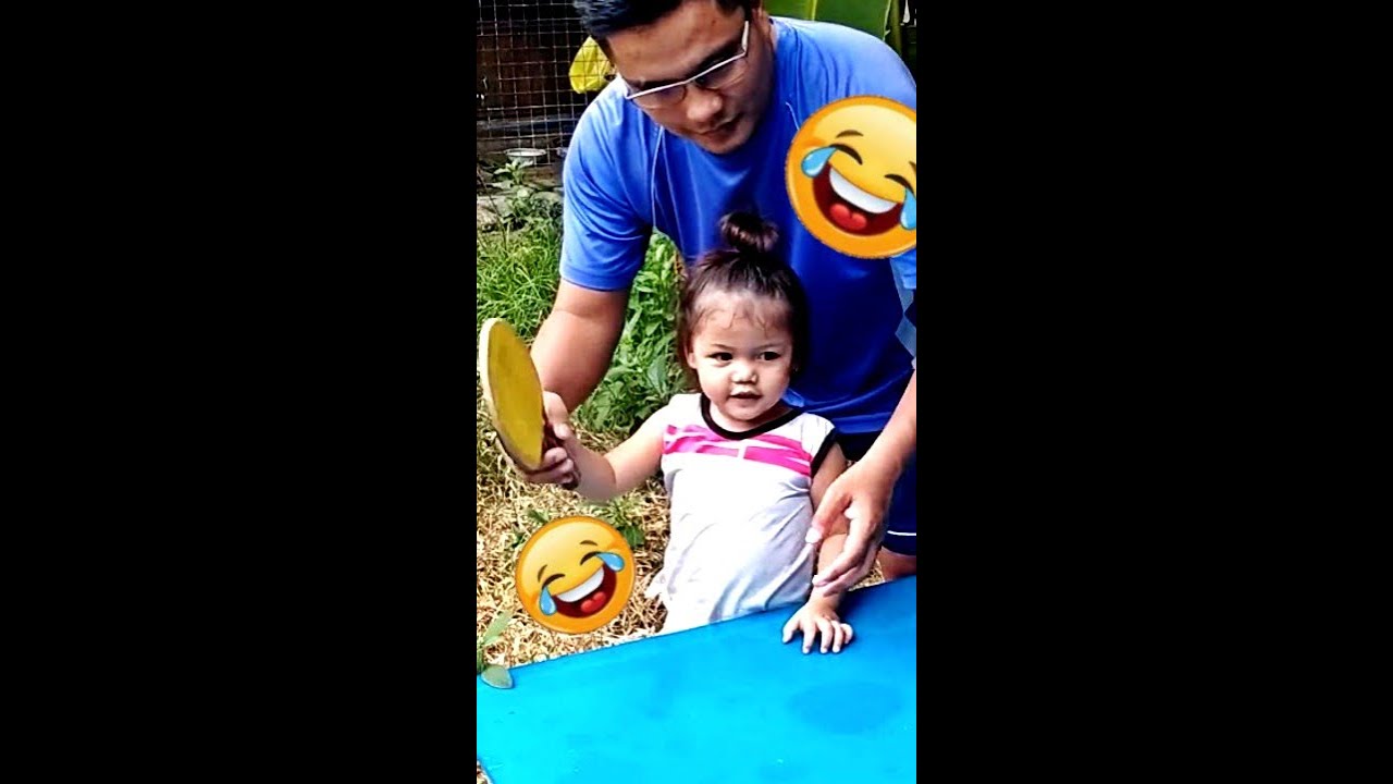 Teaching Filipino Kid To Play Ping Pong 2 years old girl - YouTube