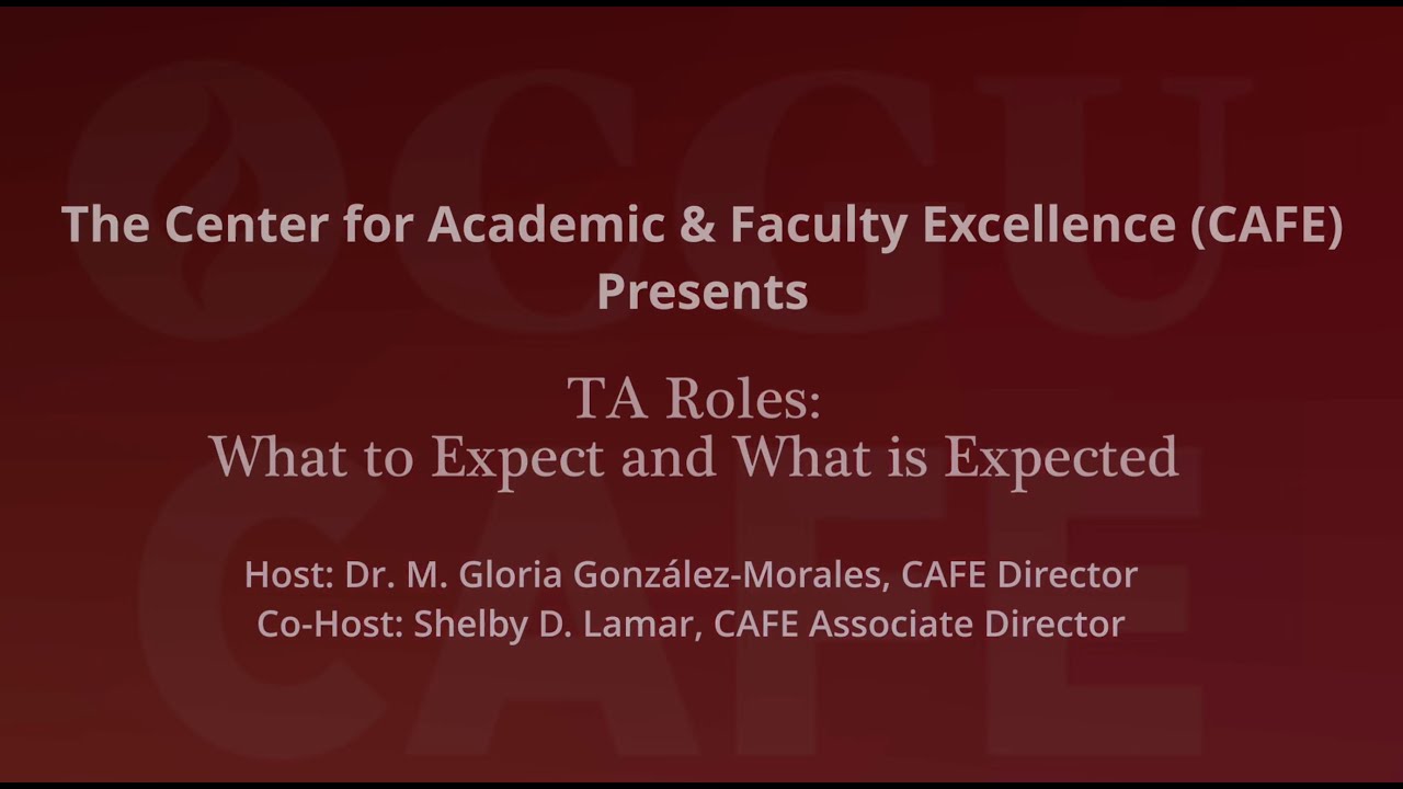 TA Roles What to Expect and What is Expected - YouTube