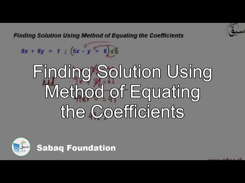Finding Solution Using Method of Equating the Coefficients, Math ...