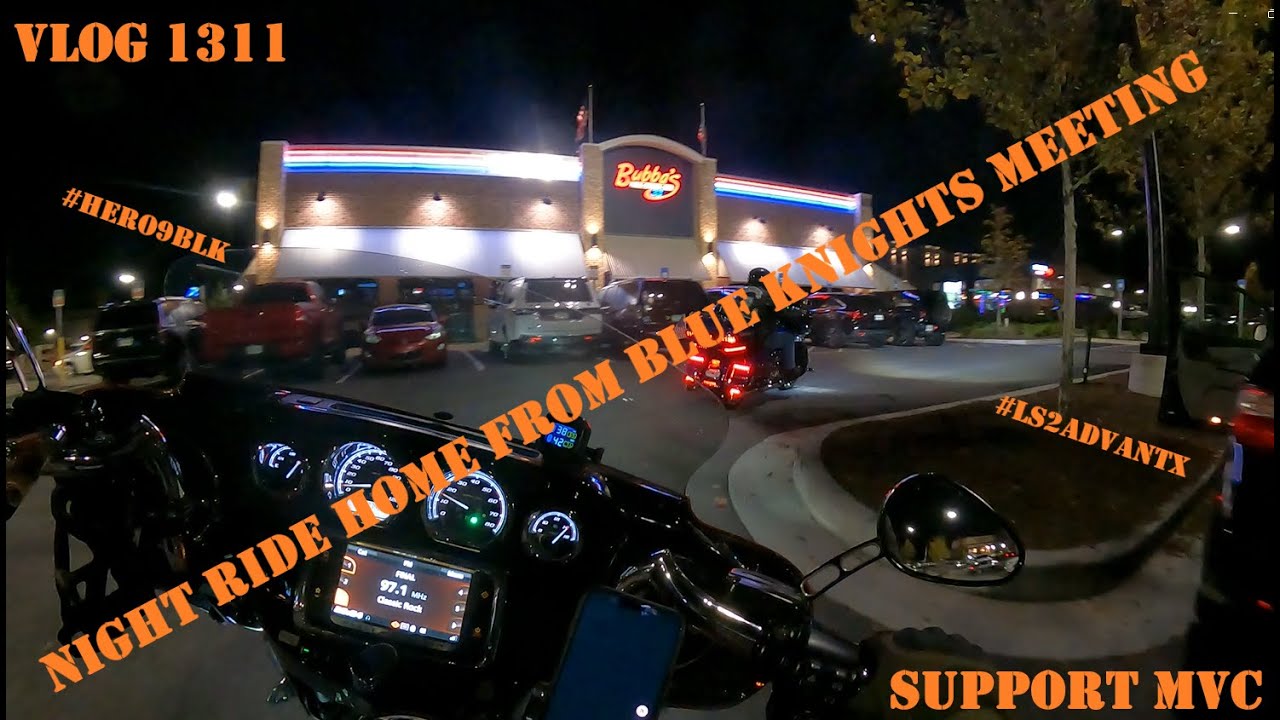 Night Ride Home From Blue Knights Meeting - YouTube
