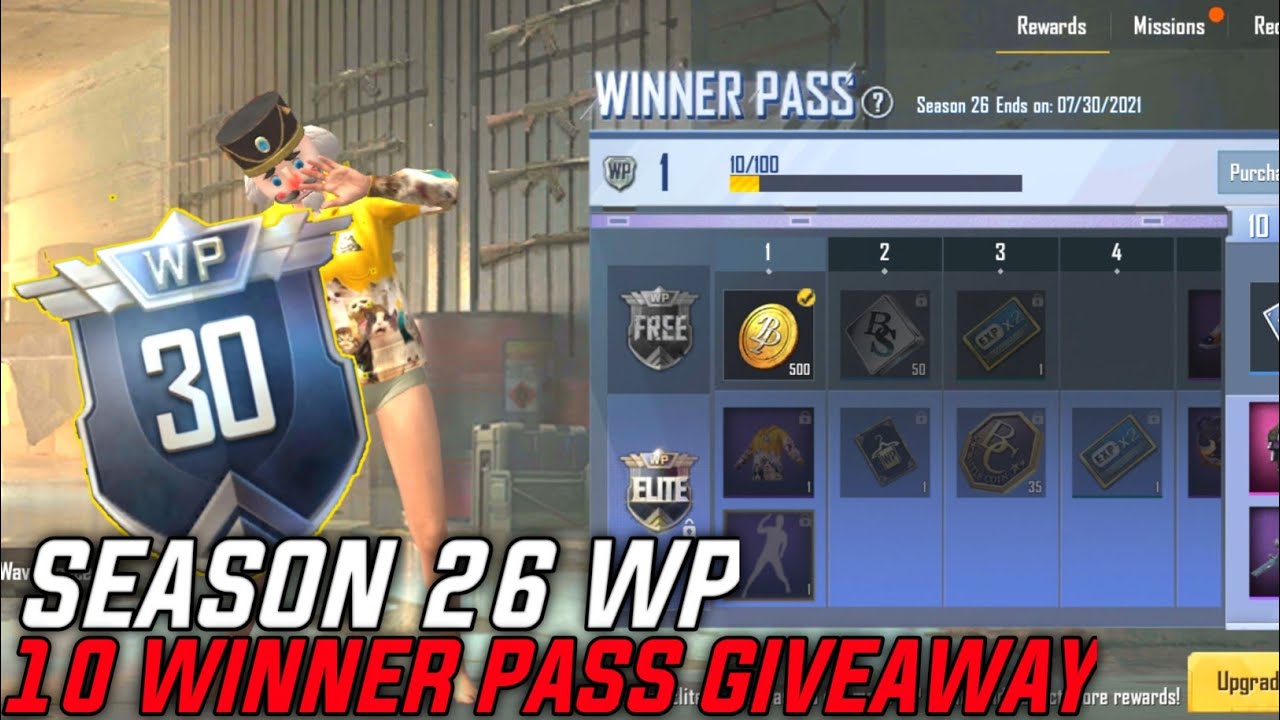 SEASON 26 WINNER PASS FULL 30 WP MAX | 3200 BC GIVEAWAY | PUBG LITE ...