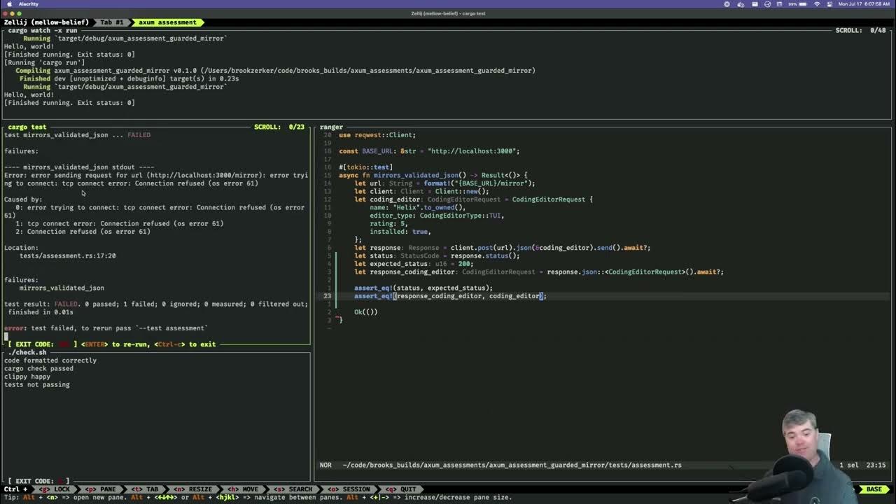 Stream archive: Preparing for Axum + Rust course (short stream today) (2023-007-17) - YouTube